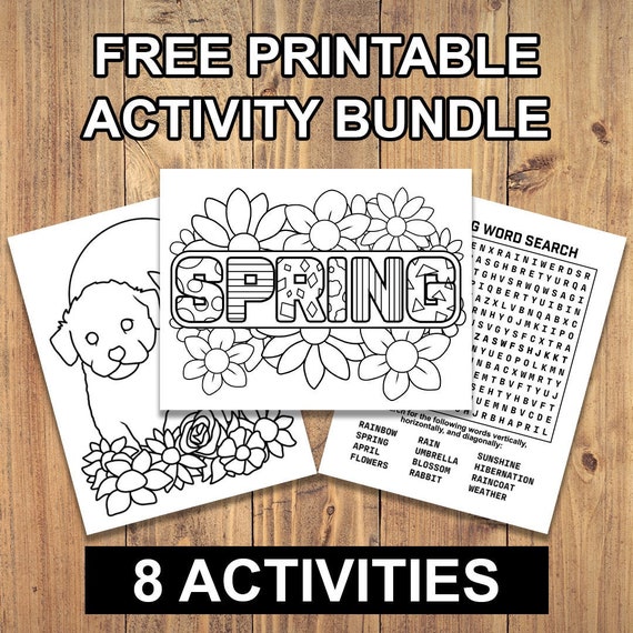 Printable Spring Activity Bundle Download Coloring Pages - Etsy
