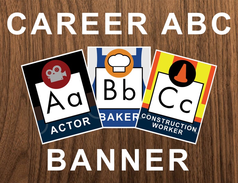 Careers and Professions Alphabet ABC Banner, Teacher Printables ...