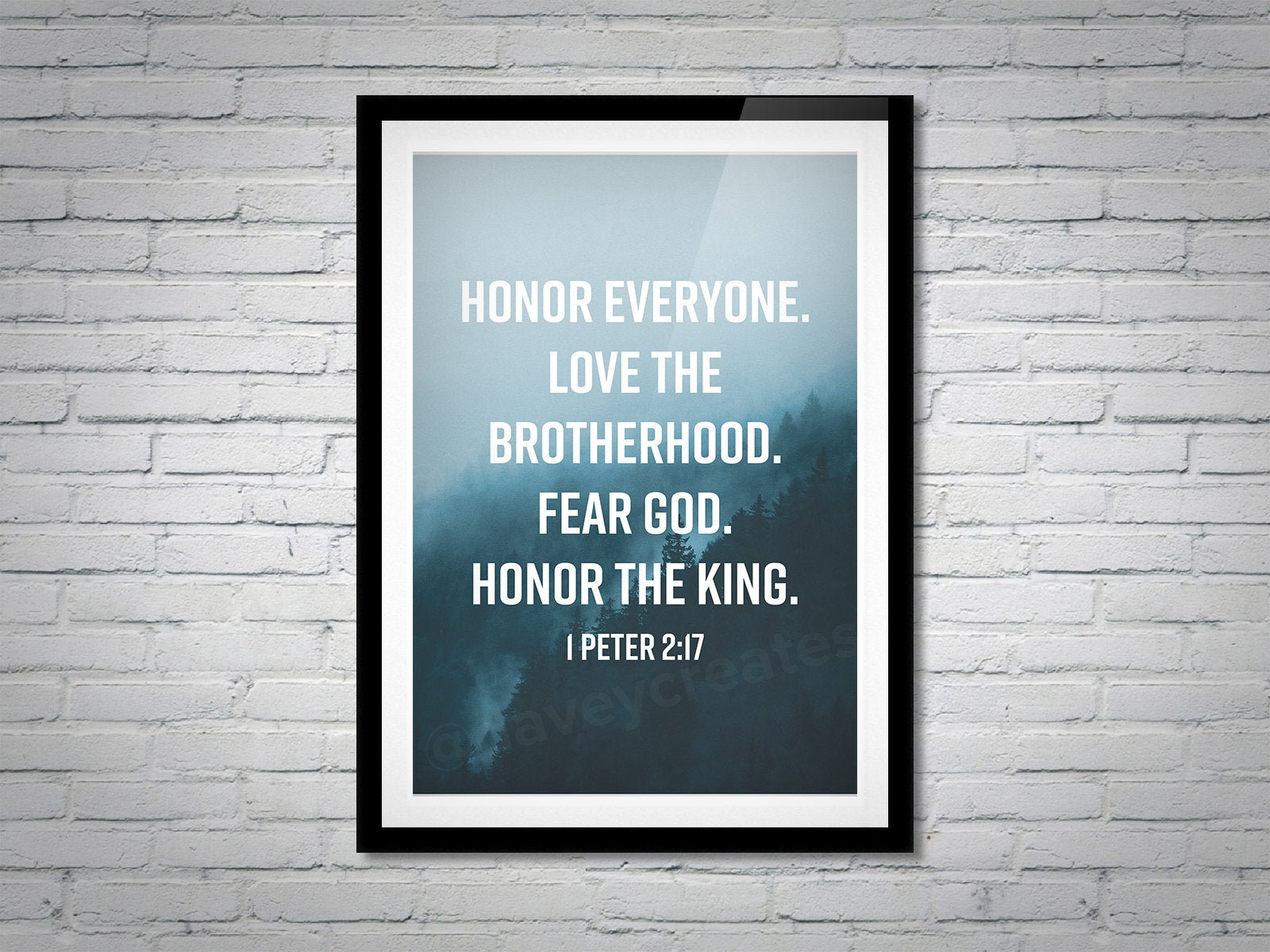 Printable Bible Verse Wall Art 1 Peter 2:17 Honor Everyone - Etsy