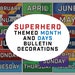 Superhero Calendar Month and Days PRINTABLE Classroom Bulletin ...