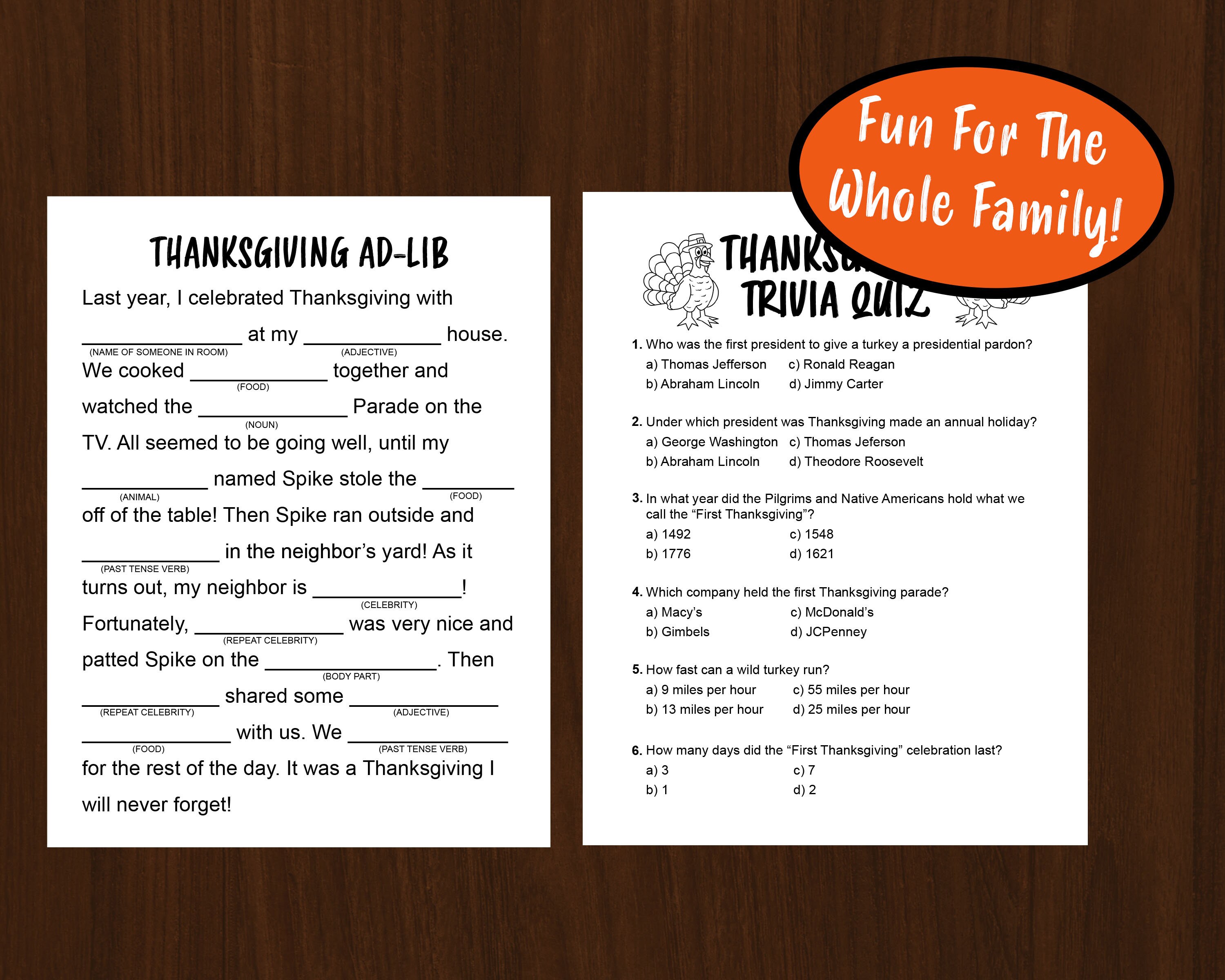 Printable Thanksgiving Activity Bundle Download, Coloring Pages, Word ...