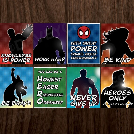 Prints Digital Prints Super Hero Wall Art Motivational Wall Art ...
