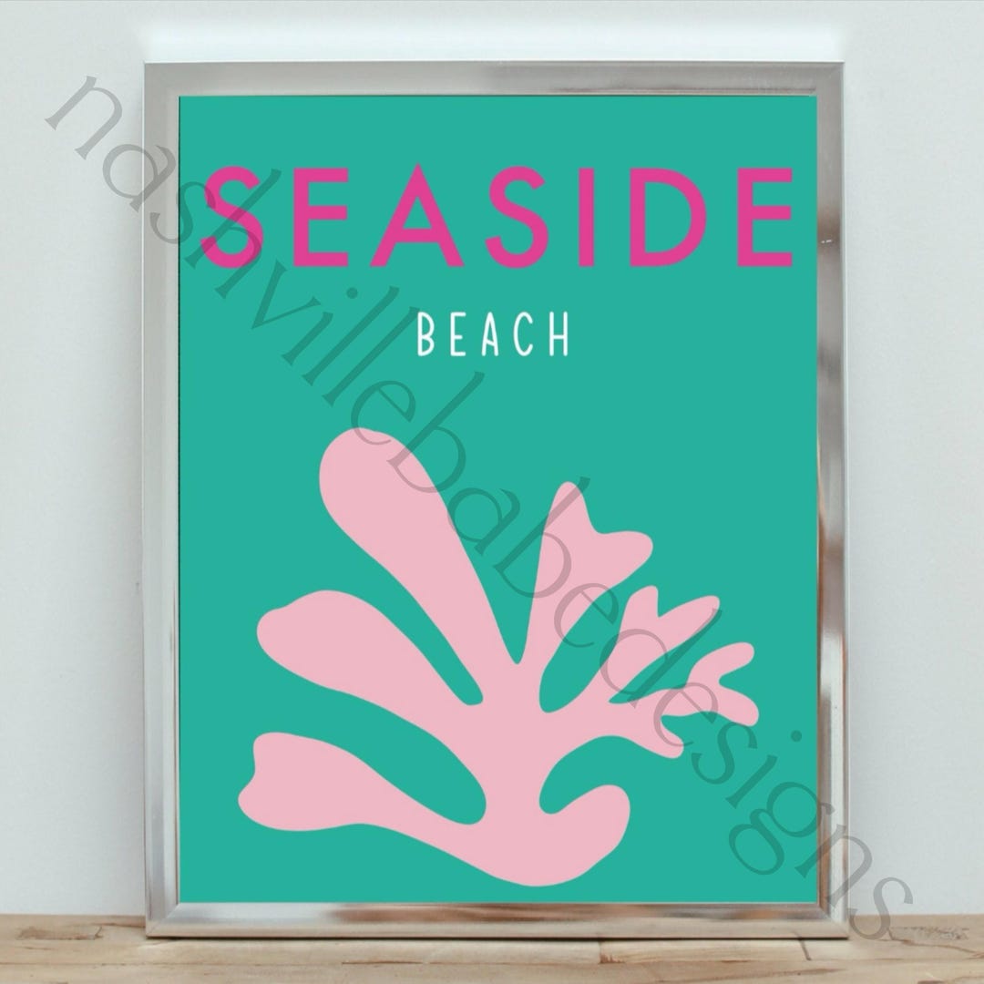 Seaside Beach Destination Wall Art, Preppy Dorm Decor, Bondi Beach ...