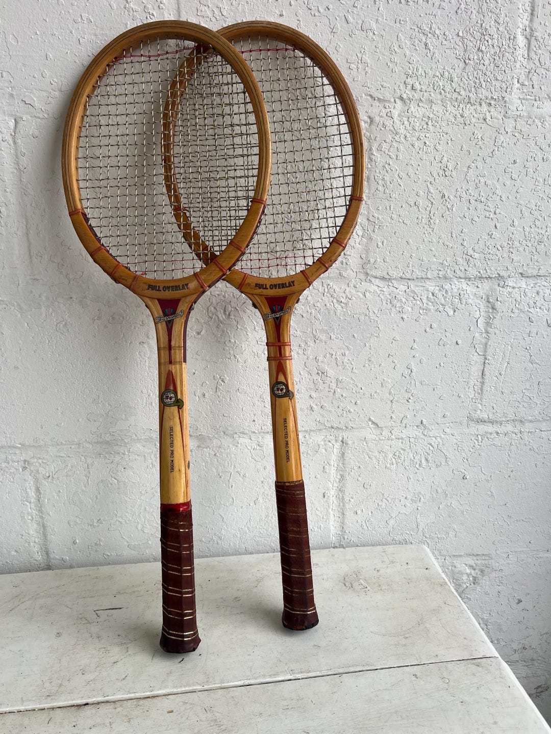 Vintage Tennis Rackets Pair Tournament Wooden Tennis Racket, Man Cave ...
