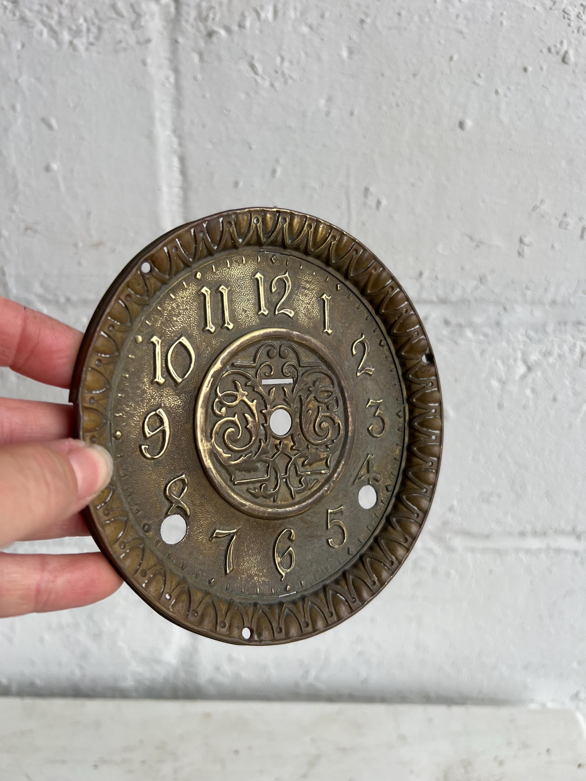 Vintage Clock Face, Ingraham Mantle Clock Face, Metal Clock Face, Old ...
