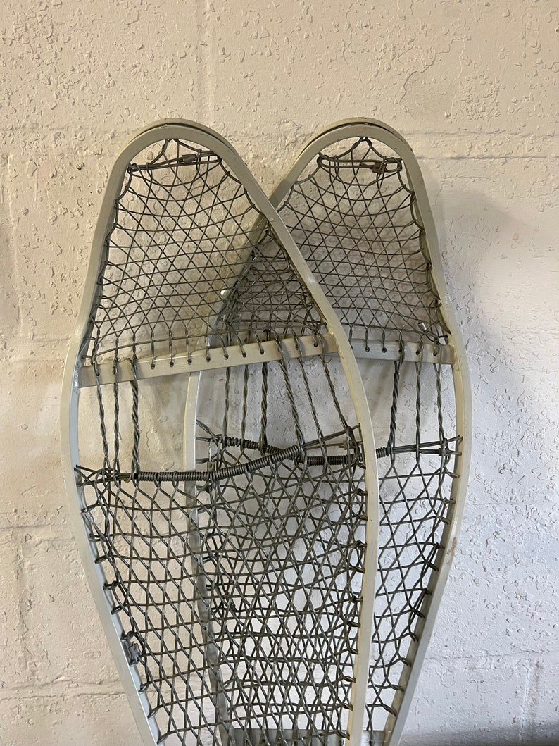 Vintage Military Metal Snow Shoes, MCM Holiday Decor (pair) - Etsy