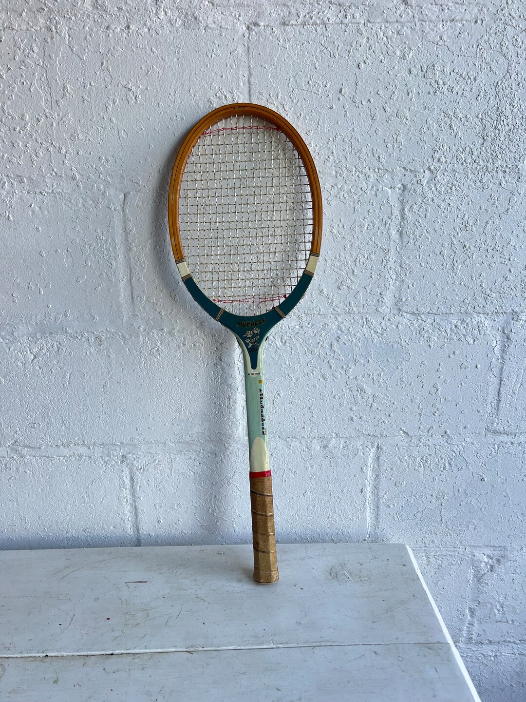 Vintage Tennis Racket Single DUCHESS 300 Blue, Teal Wooden Racket ...
