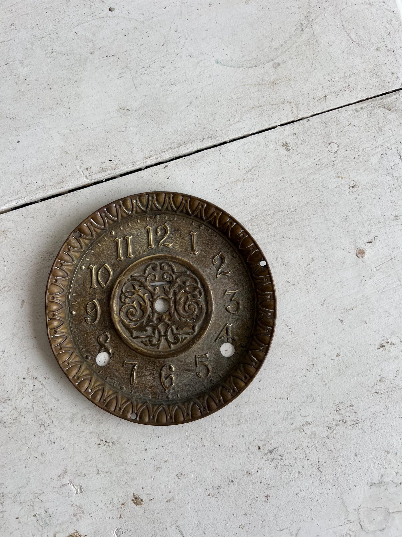 Vintage Clock Face, Ingraham Mantle Clock Face, Metal Clock Face, Old ...