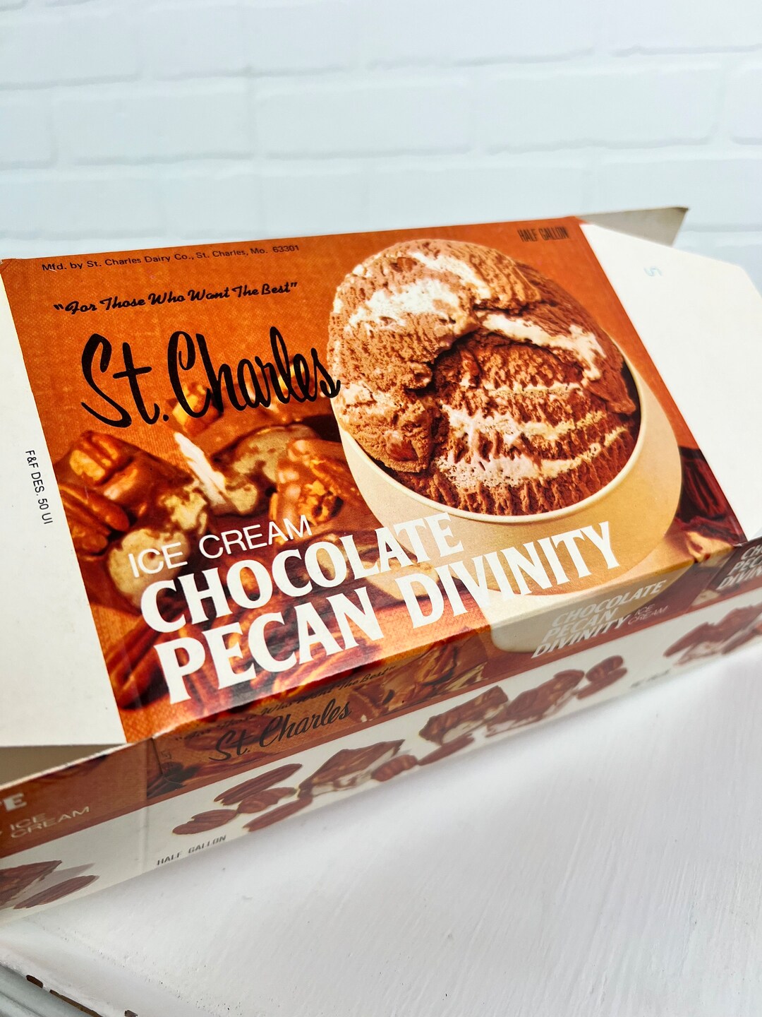 Vintage Ice Cream Container, Box | Half Gallon Unused Ice Cream Box ...