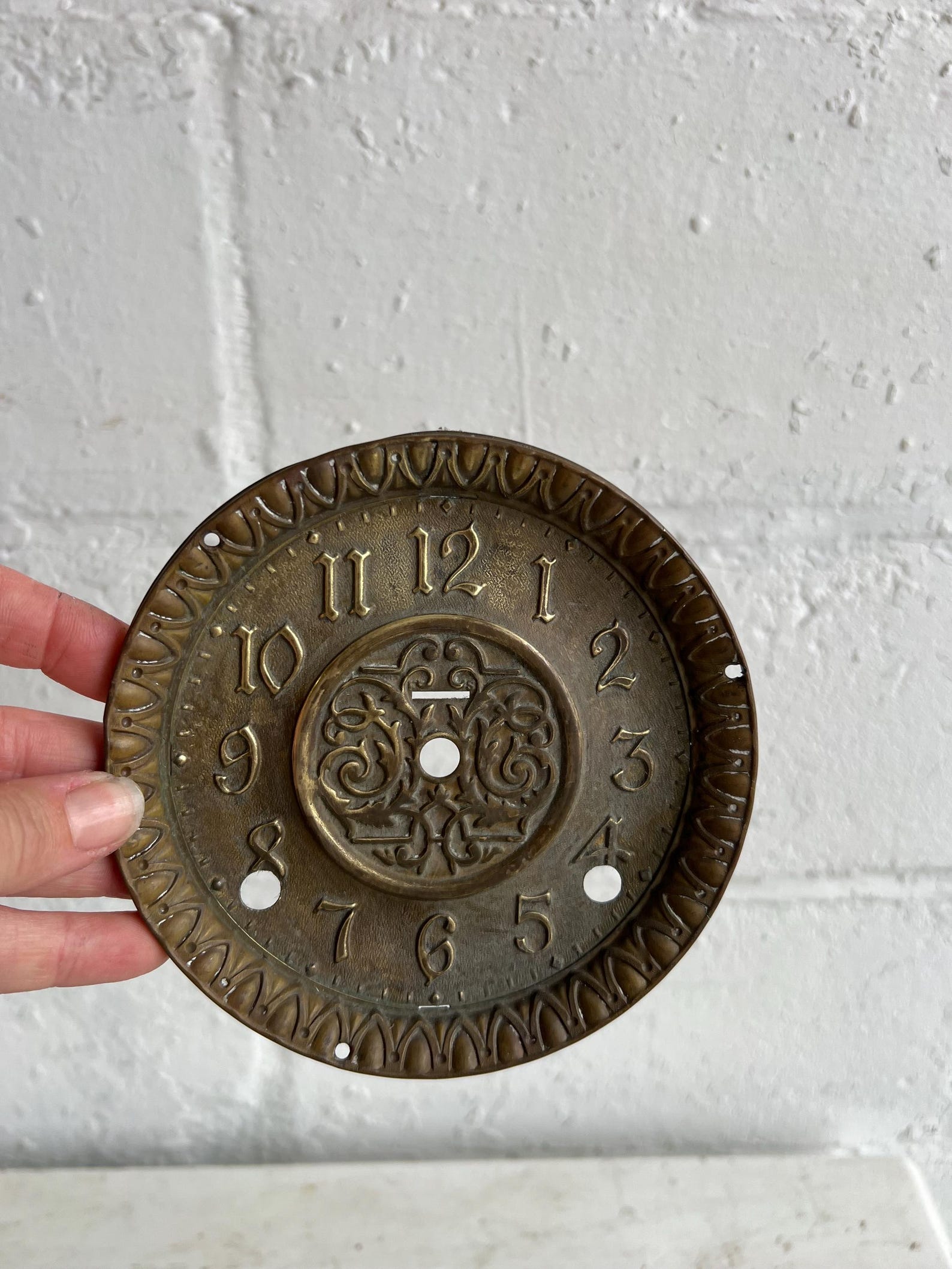 Vintage Clock Face, Ingraham Mantle Clock Face, Metal Clock Face, Old ...