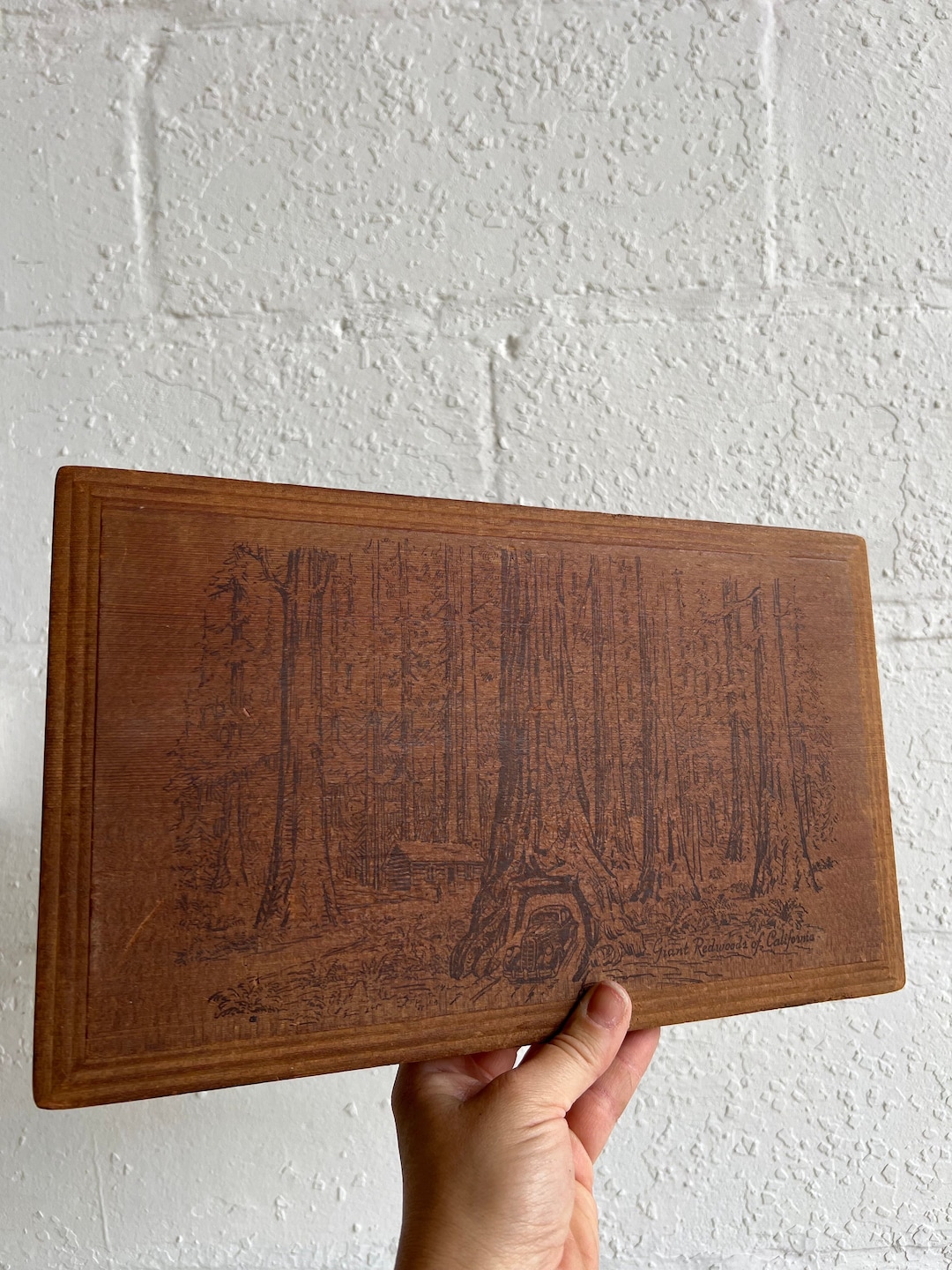 Vintage California Redwood Wooden Box 13" Souvenir Box - Etsy