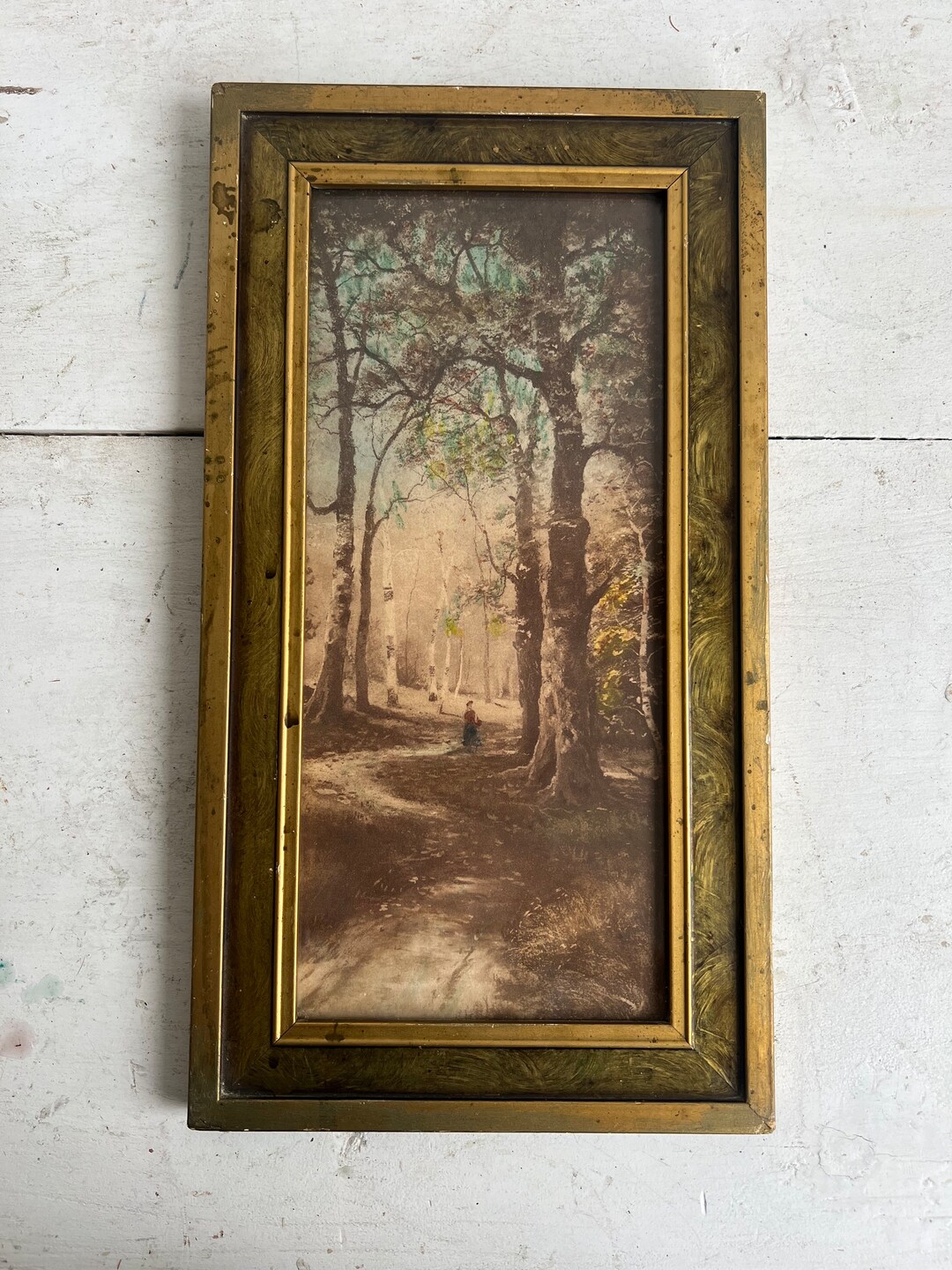 Vintage Forrest Landscape Wall Art Vintage Antique Art Piece, Lost in ...