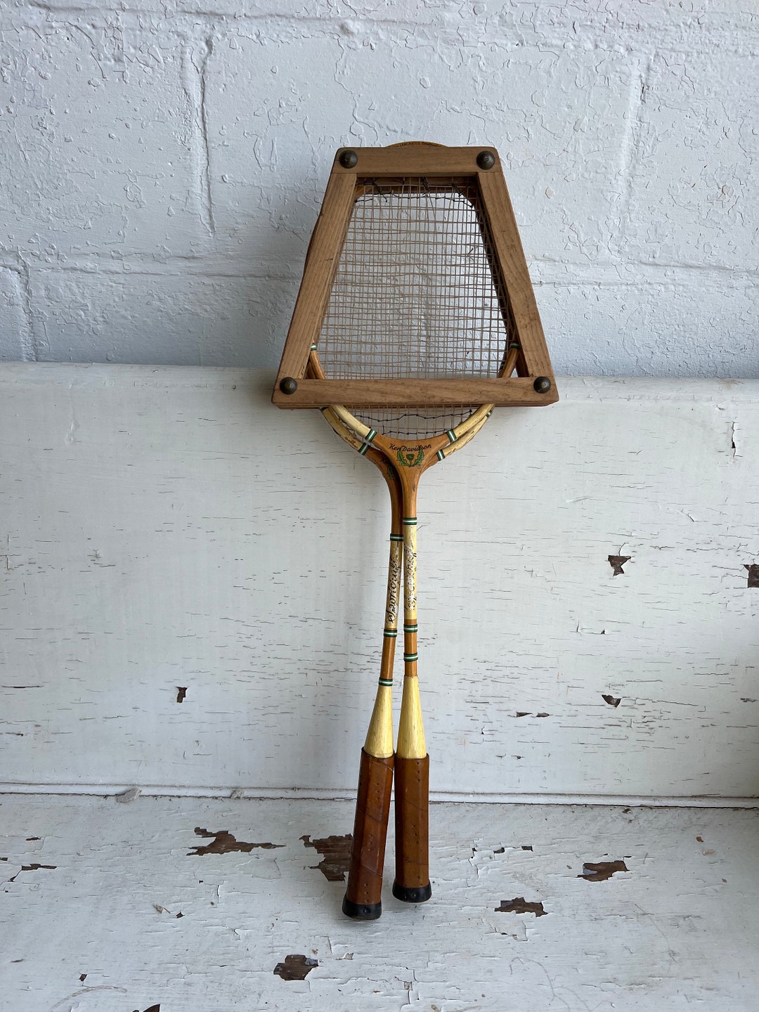 Vintage Badminton Rackets - Pair | Wooden Rackets, Man Cave Details ...