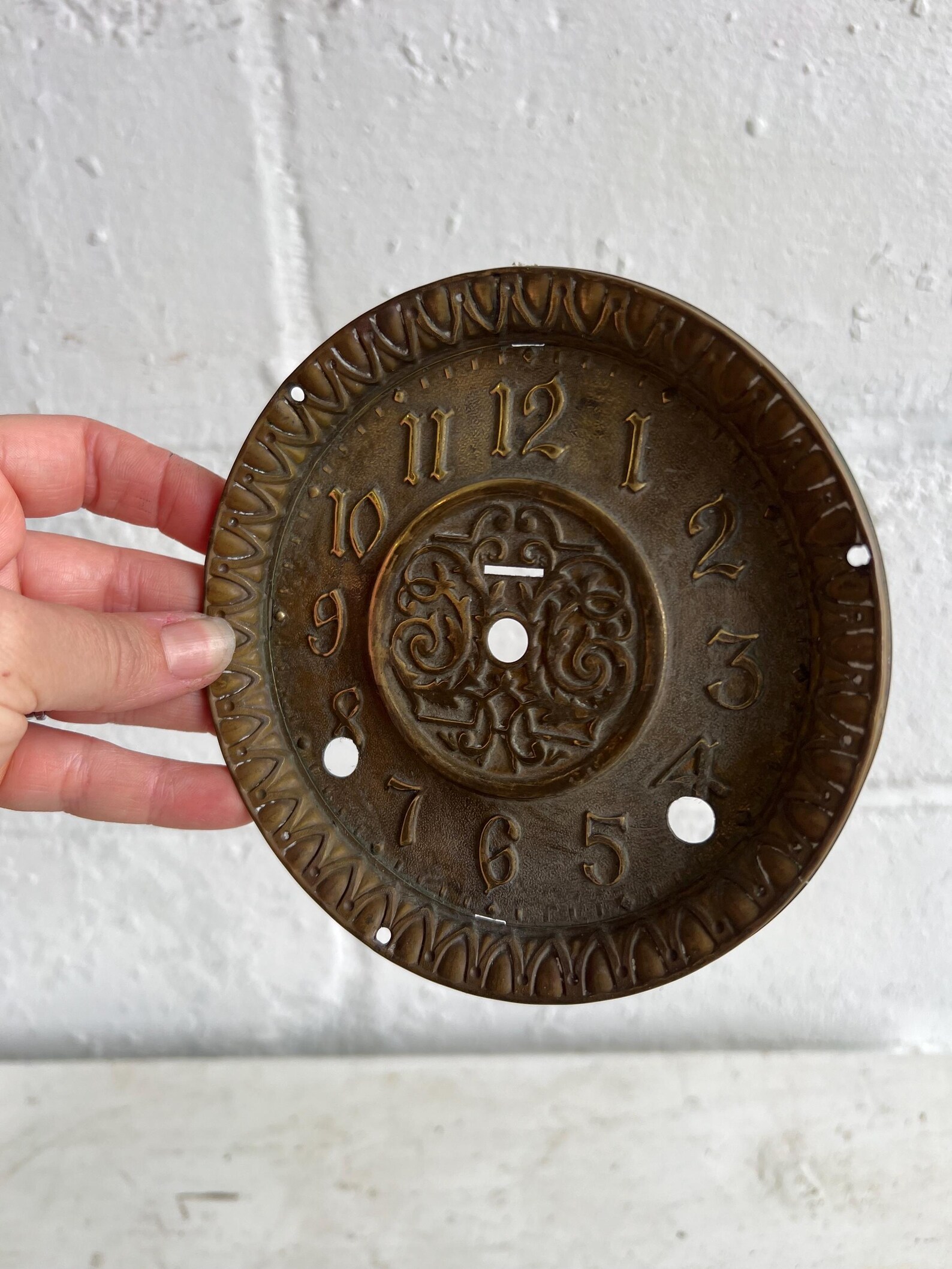 Vintage Clock Face, Ingraham Mantle Clock Face, Metal Clock Face, Old ...