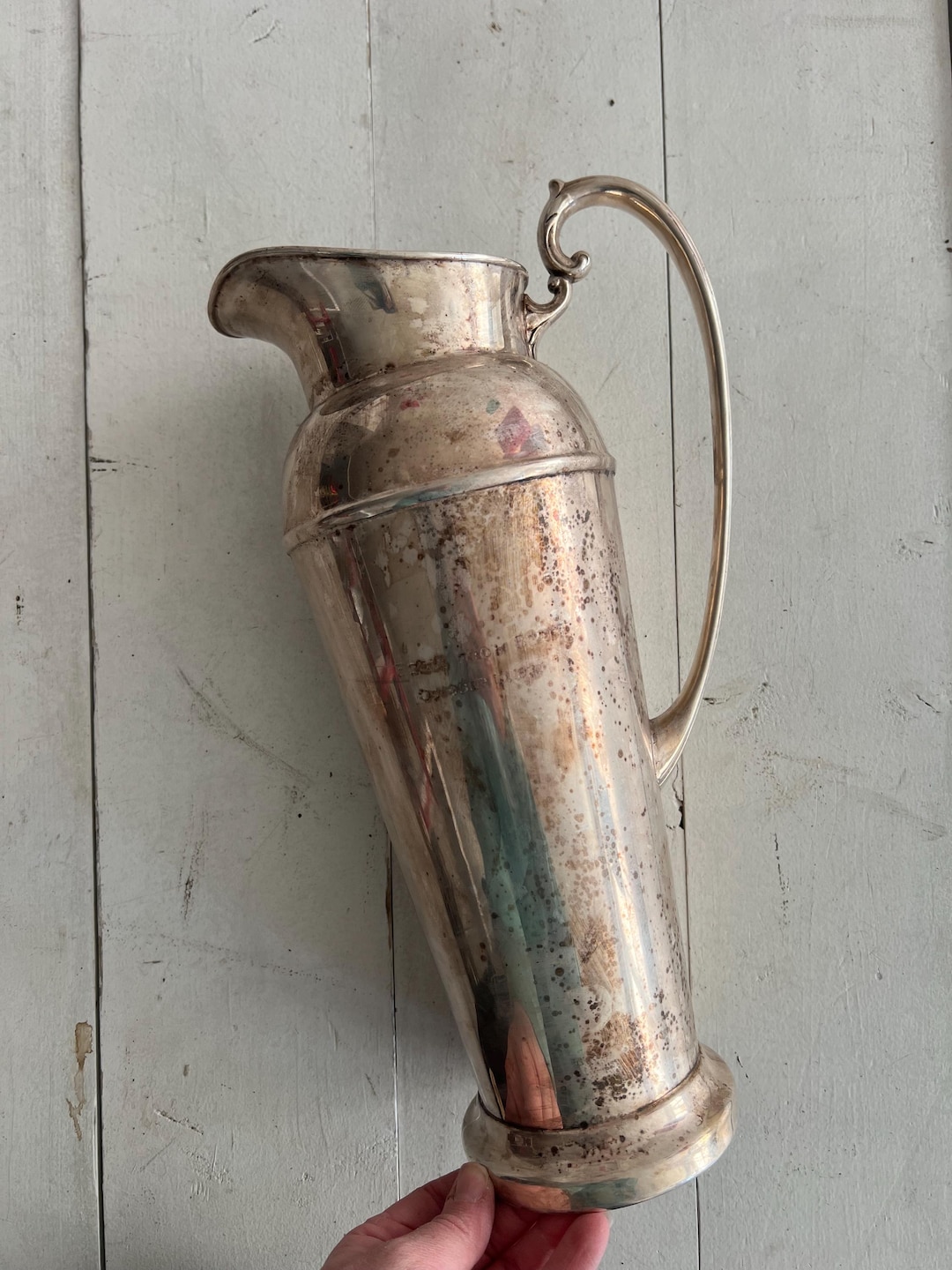 Vintage Silver Plated Trophy Pitcher | 1930s Date | APOLLO EPNS ...