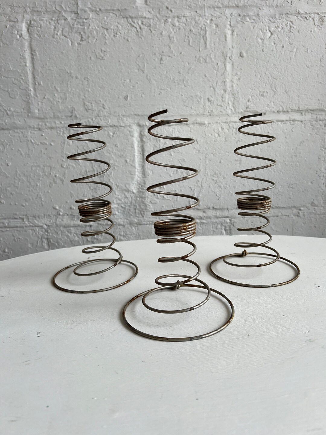 Vintage Industrial Bed Springs {set of 3} | Vintage Metal Coil Springs ...