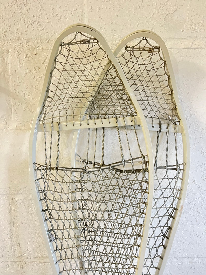 Vintage Military Metal Snow Shoes, MCM Holiday Decor (pair) - Etsy
