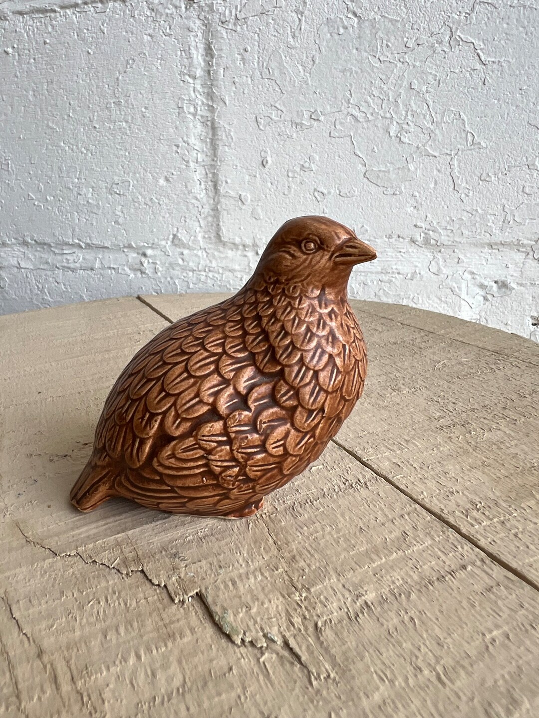 Vintage Ceramic Brown Quail Vintage Bird Decor Neutral Animal Home ...
