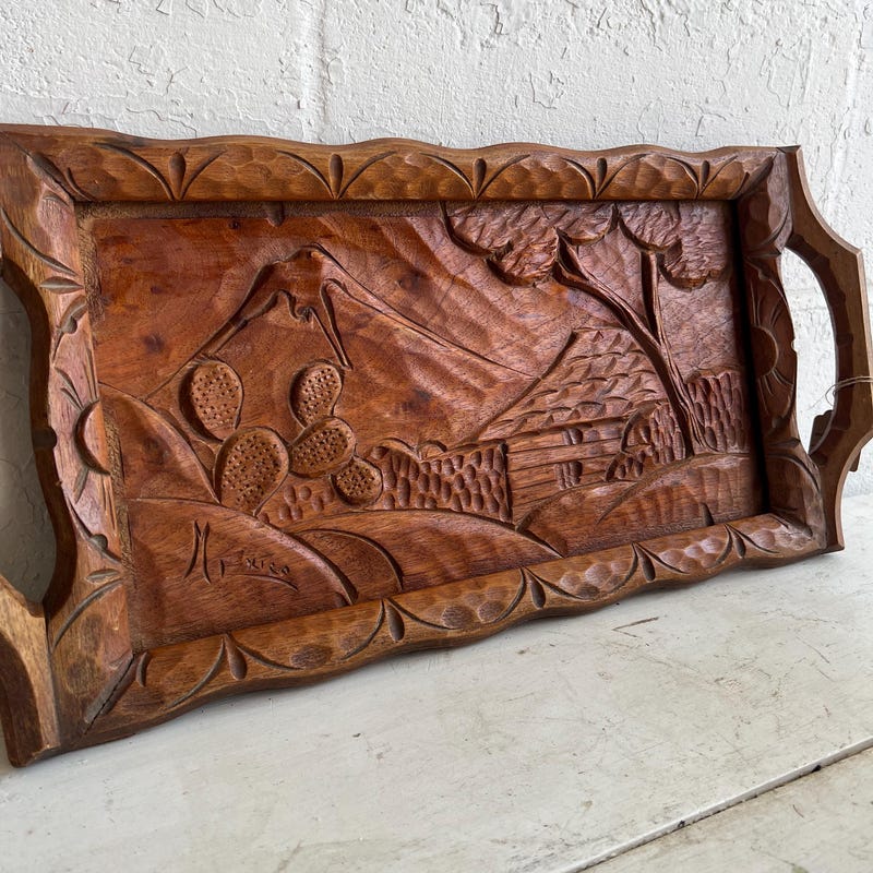 Carved Wood Tray - Etsy