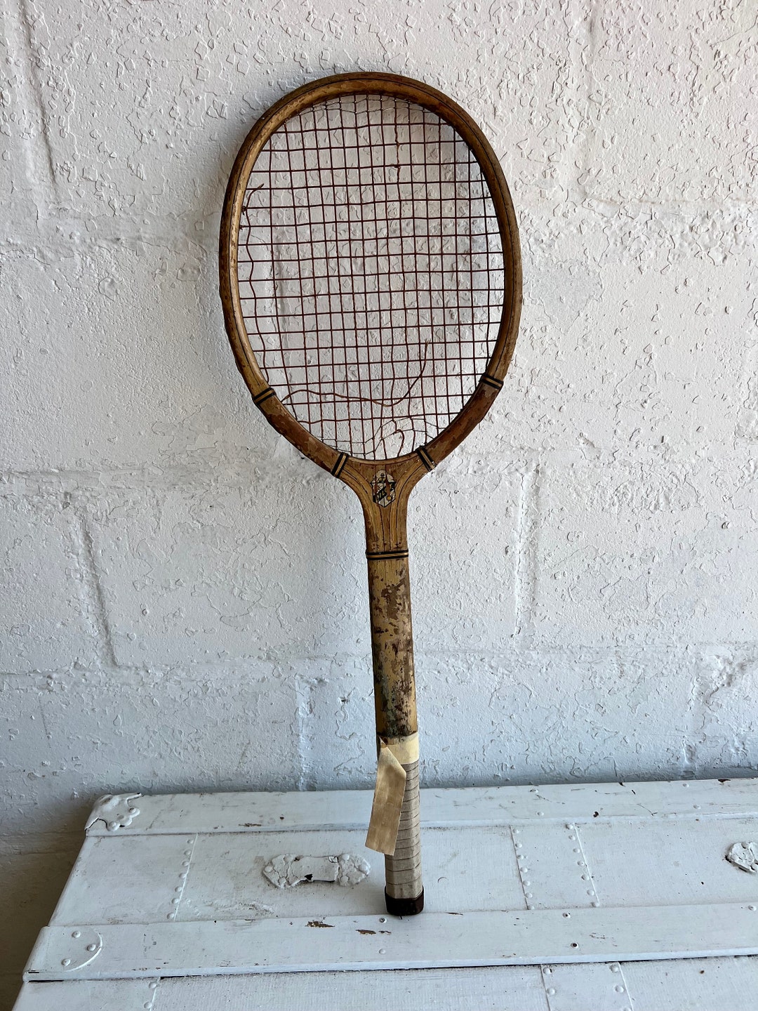 Vintage Tennis Racket Single Pilot With Burk Building - Etsy