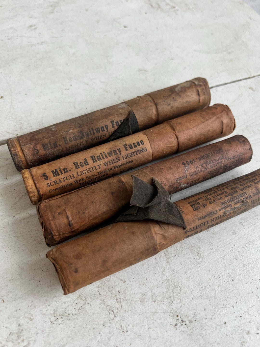 Vintage Railway Fusee, Four 5 Min., Wooden Detailed Fusee, Unique ...