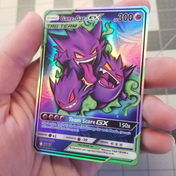 Gang-Gar Gengar Tag Team GX Full Art Rainbow Holo Custom | Etsy