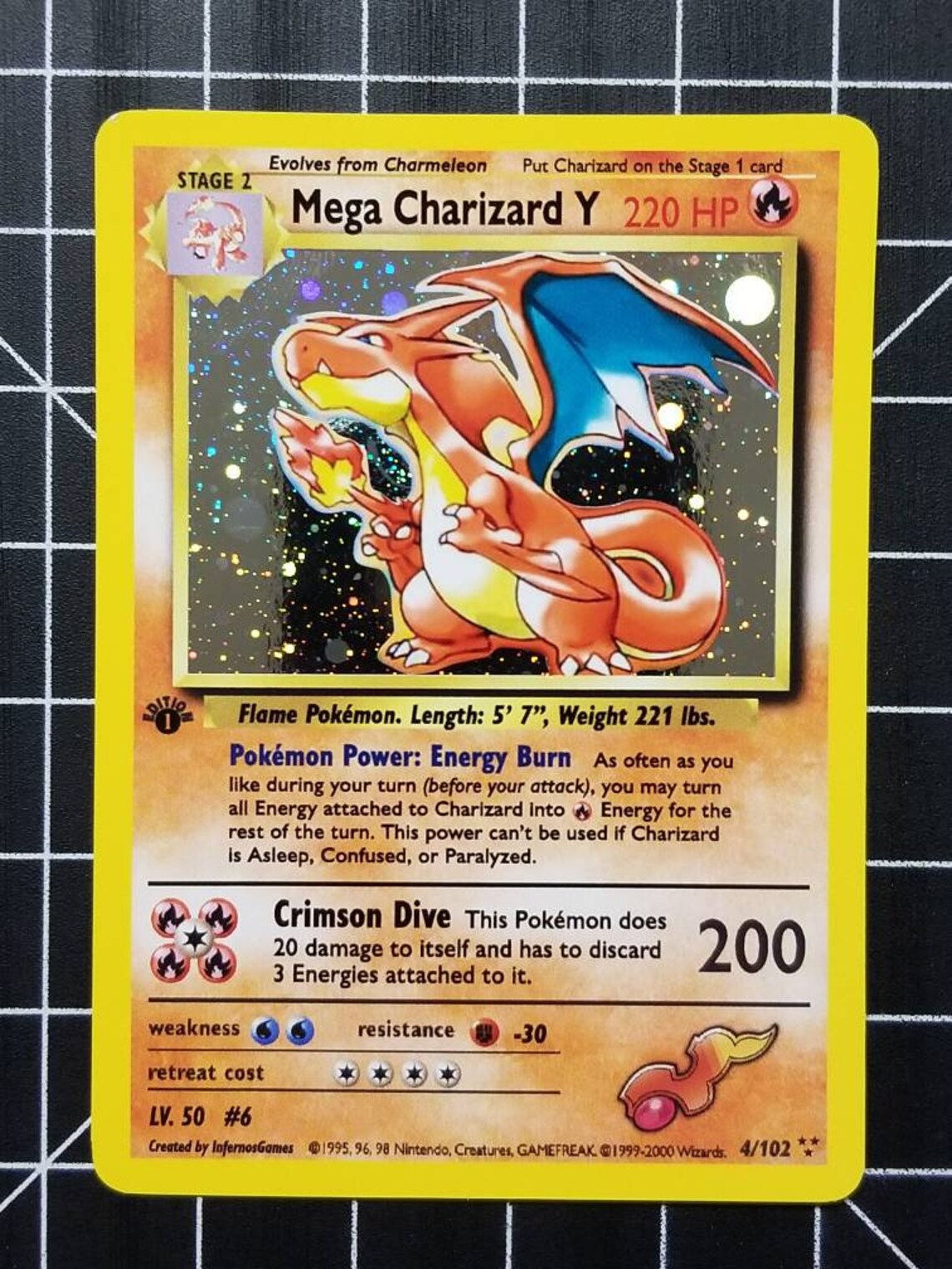 1st edition Mega Charizard Y Holo Vintage WOTC Style Custom | Etsy