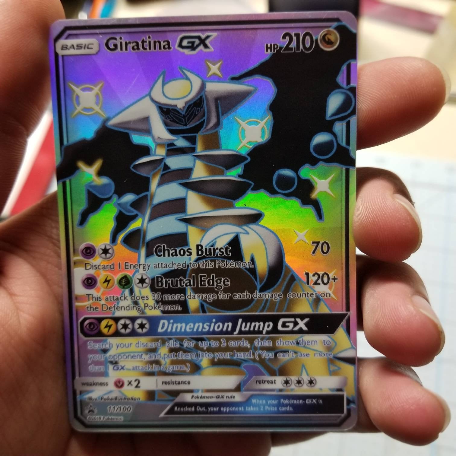 Shiny Giratina GX Full Art Rainbow Holo Custom Orica Pokemon | Etsy