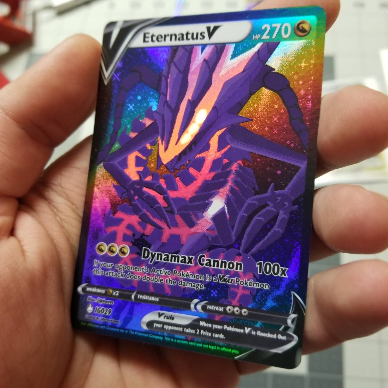Eternatus V Full Art Rainbow Rare Holo Custom Orica Pokemon | Etsy