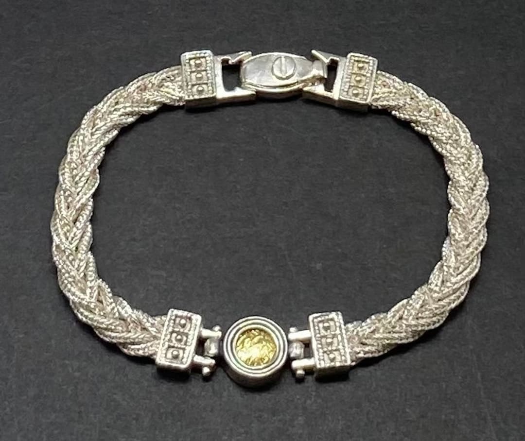 Vintage Sterling Silver Art Deco Coin Mesh Bracelet - Etsy