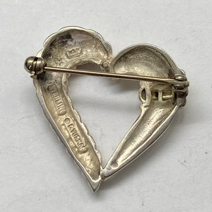 David Yurman Sterling Silver & 14K Yellow Gold Cable Heart Brooch Pin ...
