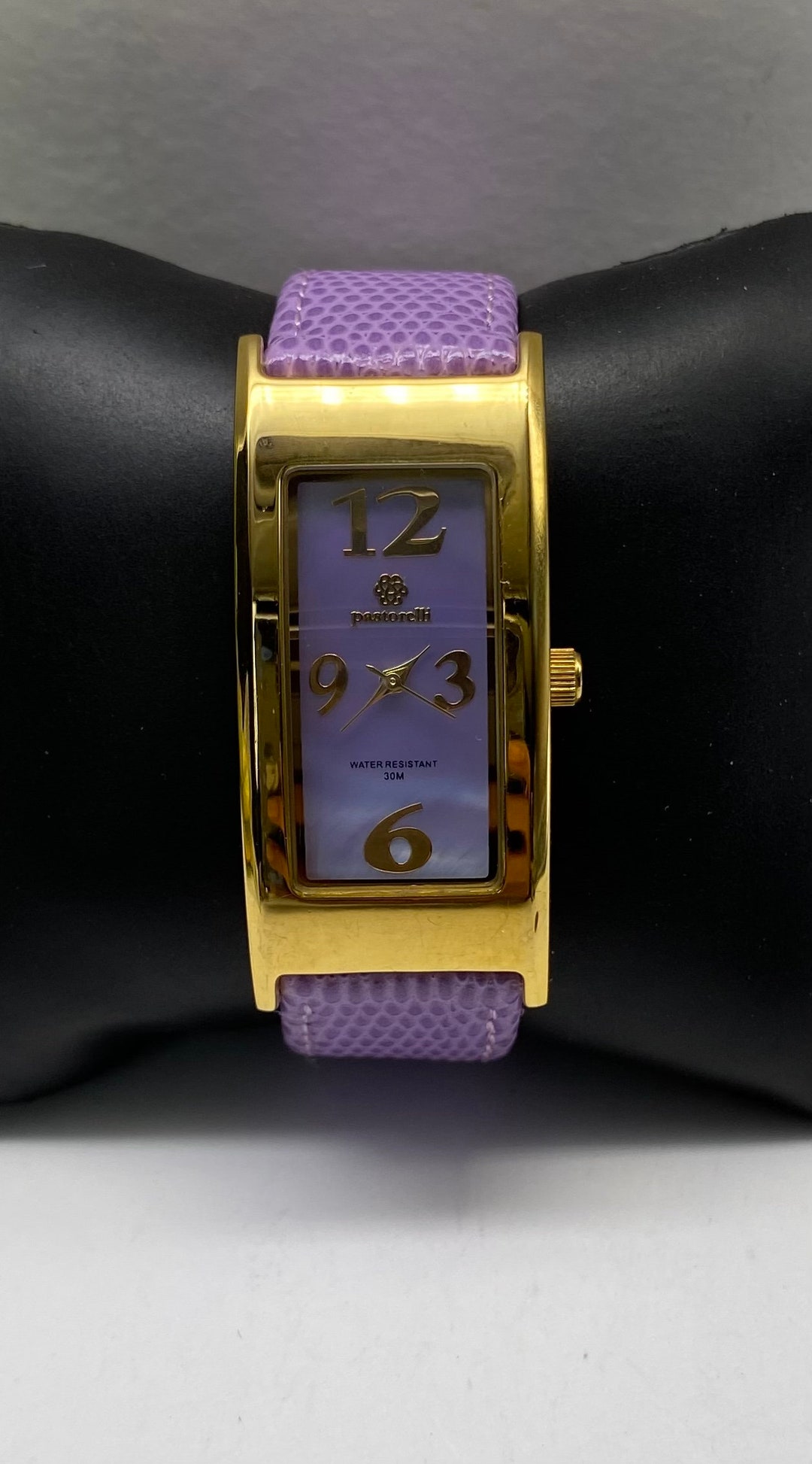 Pastorelli Gold Plated MOP Purple Leather Watch - Etsy