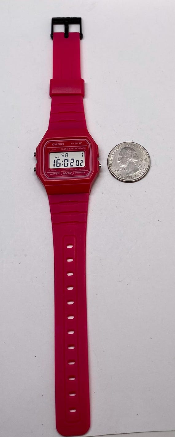 Vintage Watch CASIO F-91W Pink Digital Square Women’s… - Gem