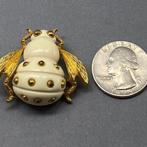 Crown Trifari Gold Tone Lucite Bug Bee Brooch - Etsy