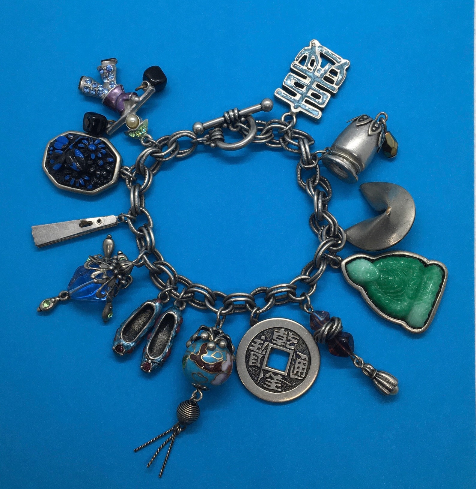 Vintage Sweet Romance U.S.A Chinese Charm Bracelet | Etsy