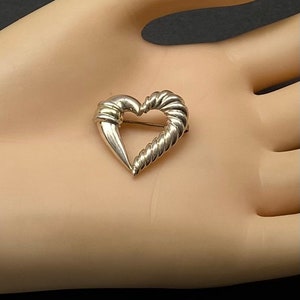 David Yurman Sterling Silver & 14K Yellow Gold Cable Heart Brooch Pin ...
