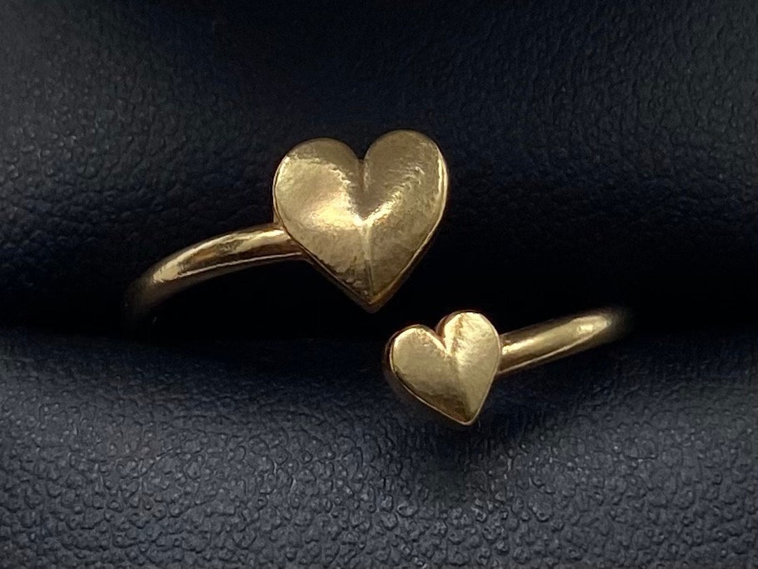 Alex and Ani Gold Over Sterling Heart Bypass Ring - Etsy