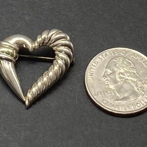 David Yurman Sterling Silver & 14K Yellow Gold Cable Heart Brooch Pin ...