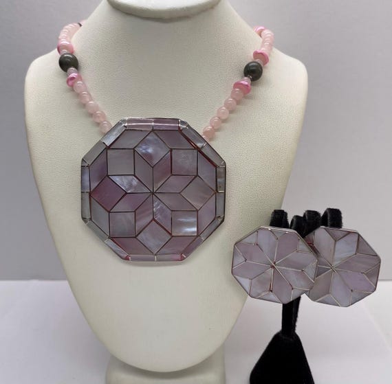 Vintage Signed Karla Jordan Asymmetric Mother of Pear… - Gem