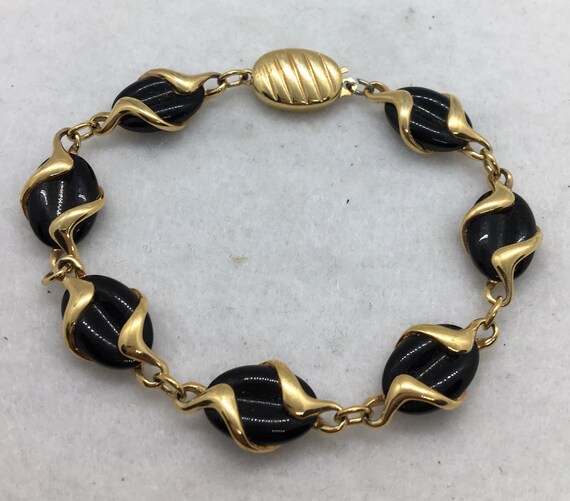 Swarovski black crystal bracelet vintage jewelry - Gem