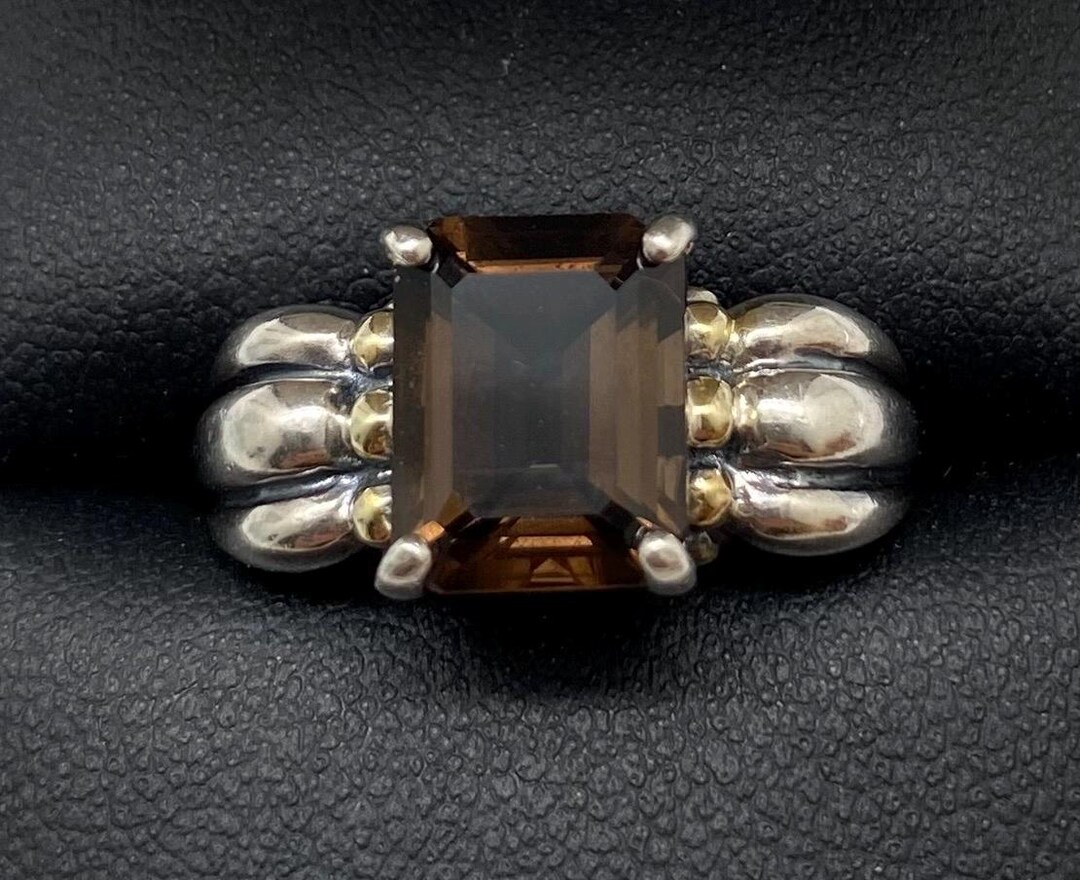 Vintage Signed RJ 925 Sterling Silver & Smoky Quartz Ring Size 6.25 - Etsy