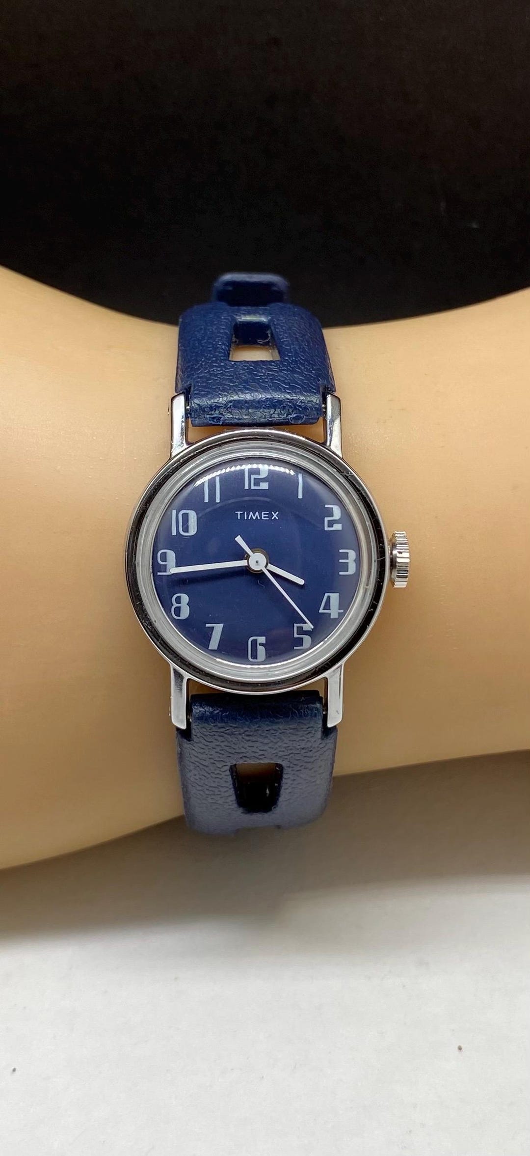Vintage Timex Mechanical Blue Watch Classic Ladies Watch - Etsy