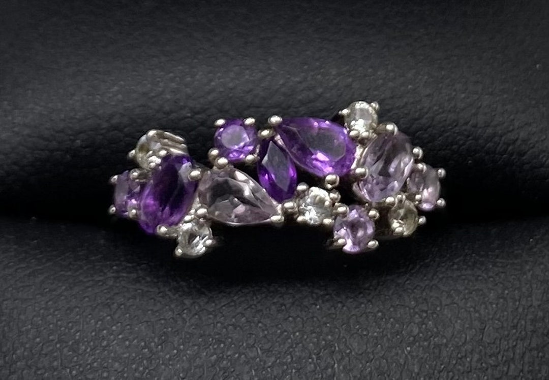 Vintage Sterling Silver Amethyst Ring Size 7 - Etsy