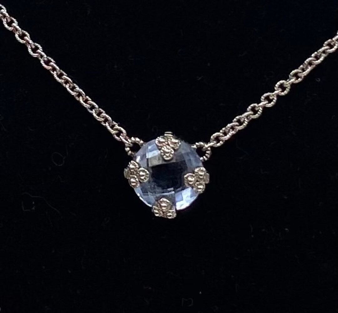 Judith Ripka JR Two 925 Sterling Silver Blue Topaz Necklace - Etsy