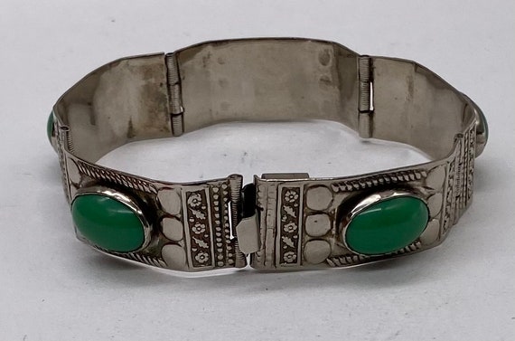 Vintage Art Deco Mechoen Mexico Sterling Green Turquo… - Gem