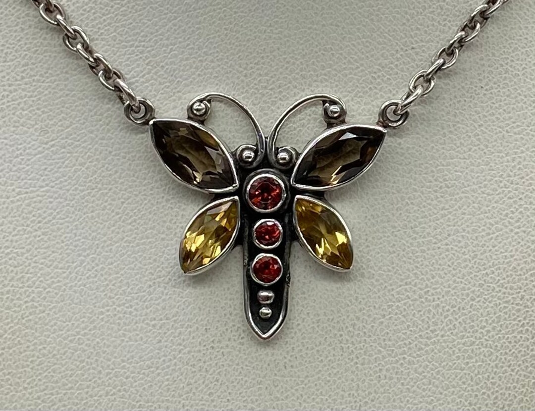Nicky Butler Sterling Silver Multi Gemstone Butterfly Necklace - Etsy