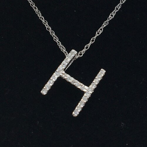 14k Gold Letter Necklace - Etsy