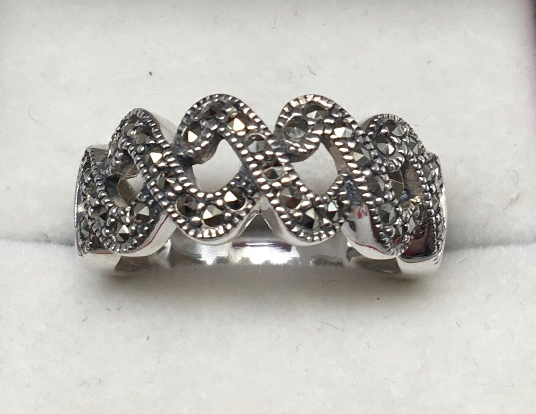 Judith Jack Sterling Silver Marcasite Eternity Ring - Etsy