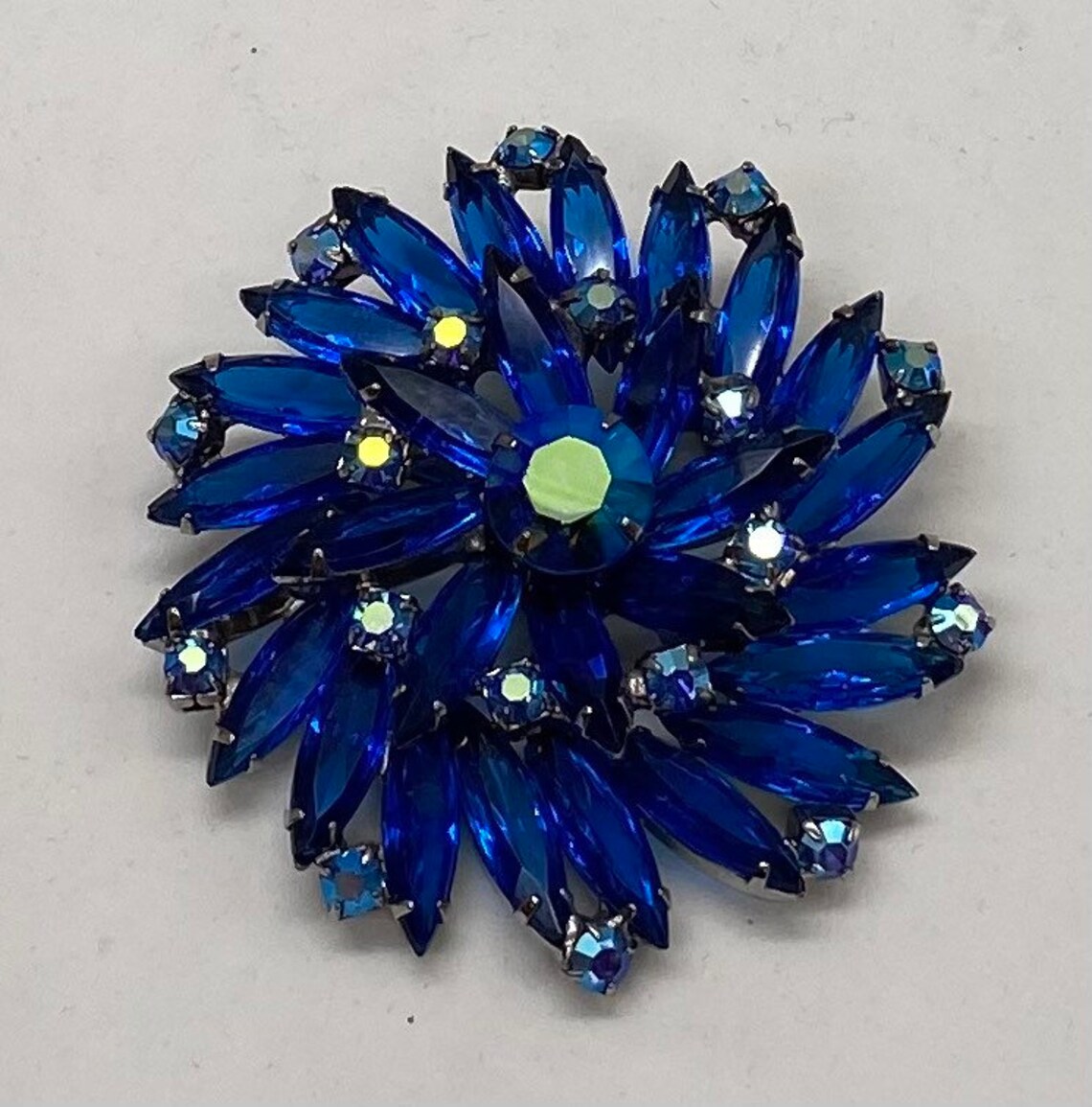Vintage Juliana Deep Blue Crystal Rhinestone Starburst Large - Etsy