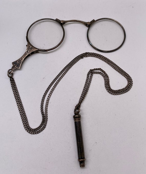 Antique Sterling Silver Chatelaine Lorgnette Chain Ma… - Gem
